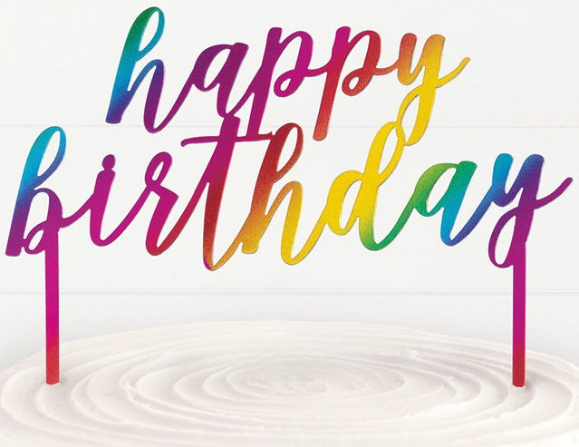 Cake Topper - Happy Birthday Rainbow – Balloon Saloon