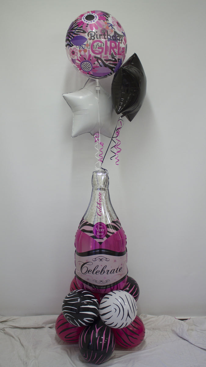 Fabulous Floor Bouquet - Champagne Zebra – Balloon Saloon